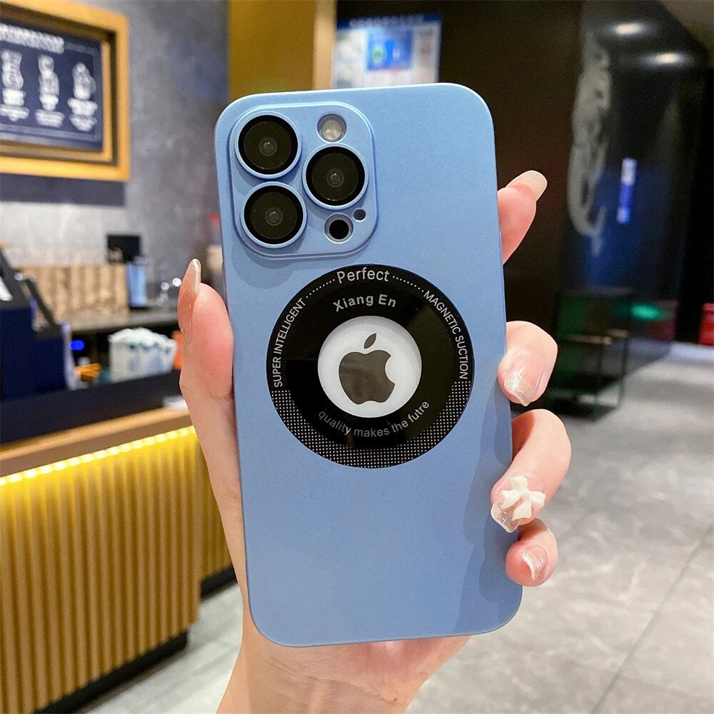 PhoneBits Luxury Glass Frosted MagSafe Case with Camera Lens Protectio